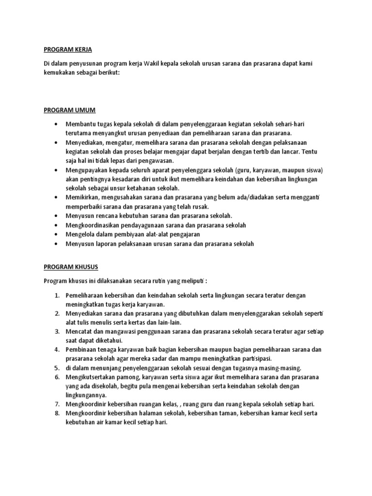Program Kerja | PDF