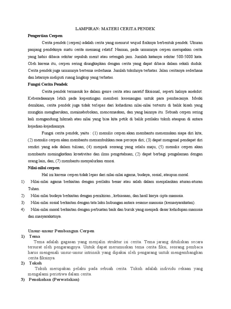 Materi Cerpen | PDF