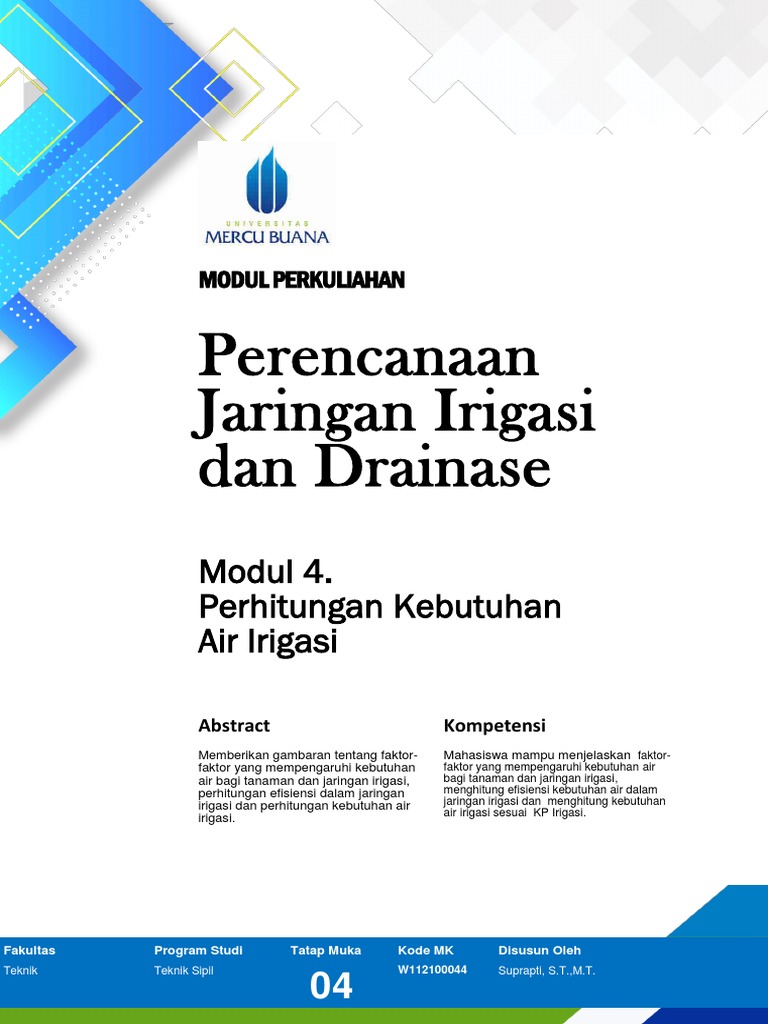 Modul 4. P. Irigasi Dan Drainase | PDF