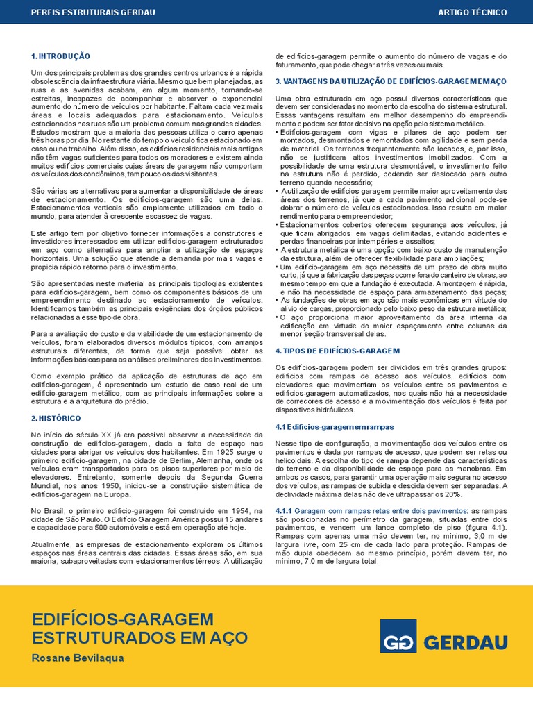 Artigo Edificios Garagem Estruturados em AÃ o - Rosa - 220404 - 125704 ...