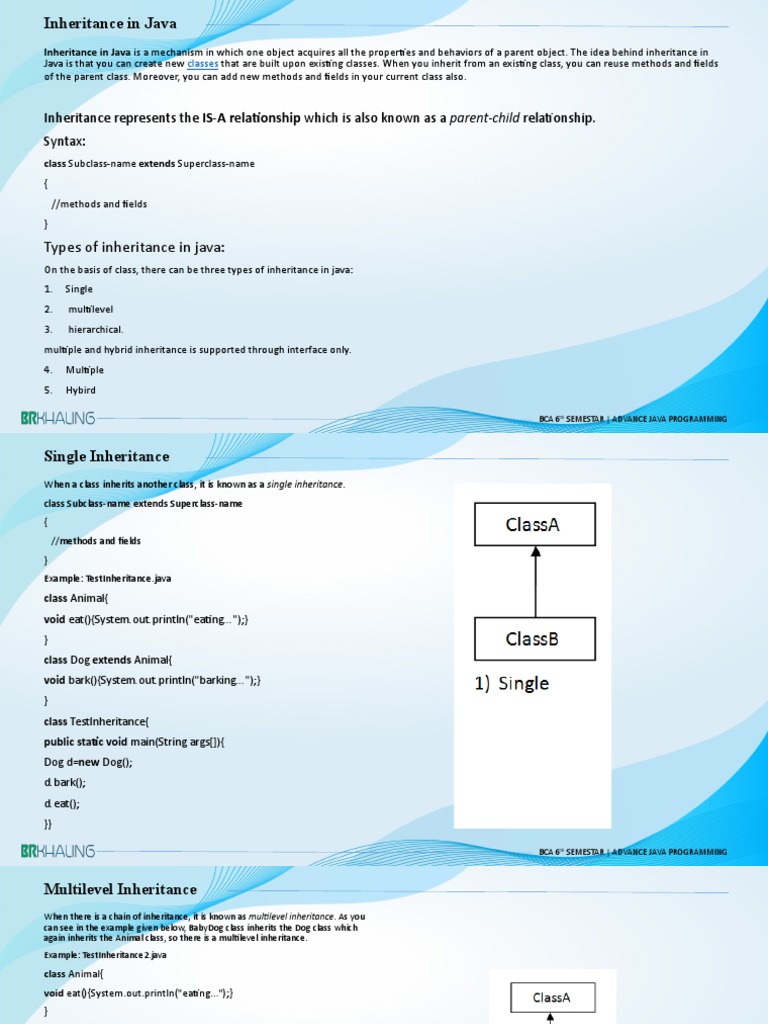 Advance Programming Class Pdf Method Computer Programming Inheritance Object Oriented