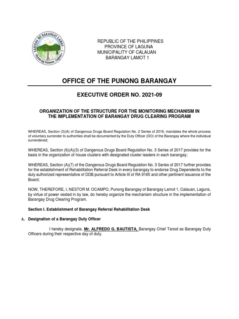 Calauan - Lamot 1 - 3 A (BADAC EO House Cluster & Brgy Duty Officer ...