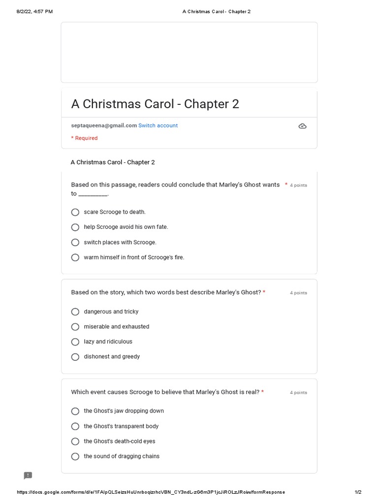 A Christmas Carol: Chapter 2 Insights | PDF | Jacob Marley | A ...