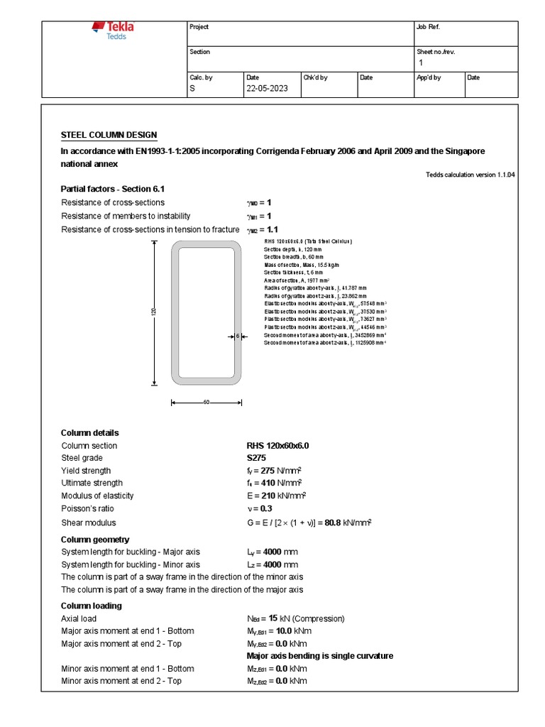 Steel Column | PDF | Buckling | Materials