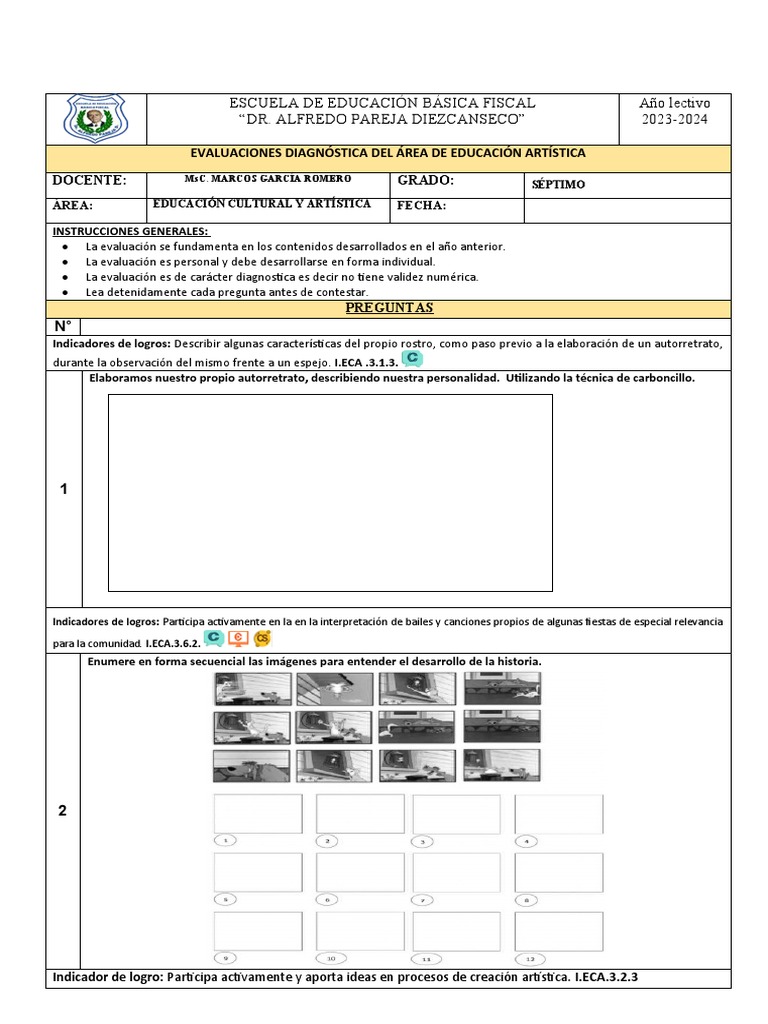 7mo - Eca - Evaluacion - Diagóstica | PDF | Las emociones