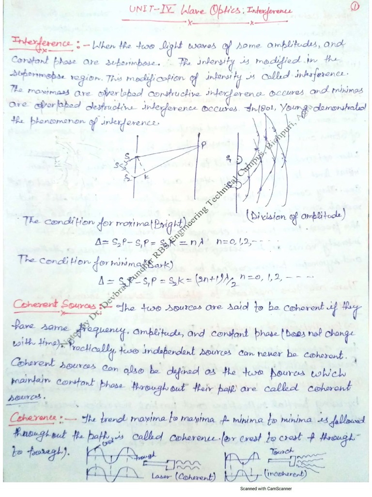 Unit 4 Wave Optics | PDF