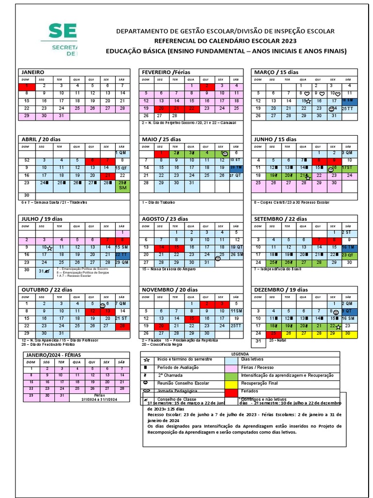 CALENDÁRIO 2023 ENSINO FUNDAMENTAL 15-02-2023 Elaine-1 | PDF | Férias ...
