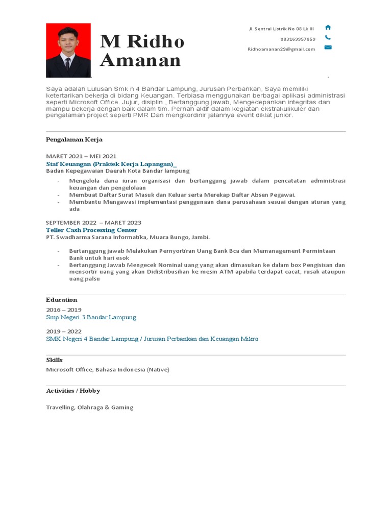 CV Ridho | PDF | Bisnis