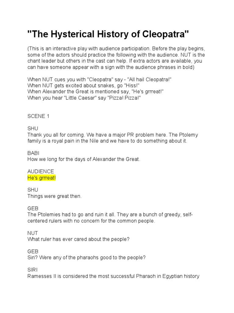 The Hysterical History of Cleopatra | PDF | Cleopatra | Ptolemaic Kingdom