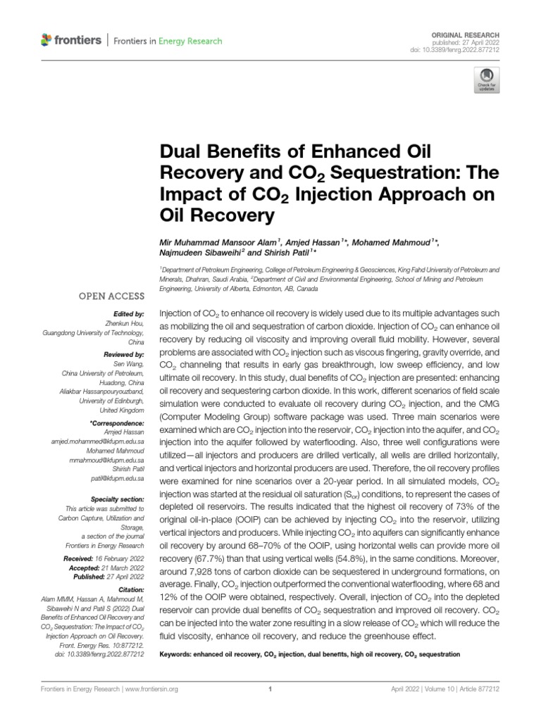 Enhanced Oil Recovery From Depleted Reservoirs Usi | PDF | Enhanced Oil ...