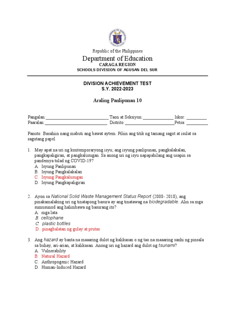 AP 10 Answers Key | PDF