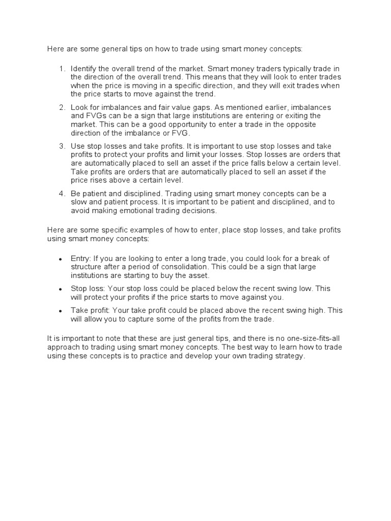 Trade Using Smart Money Concepts | PDF