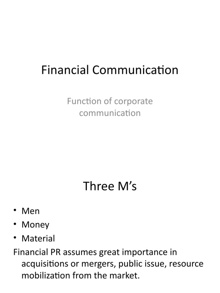 Financial Communication | PDF | Public Relations | Business