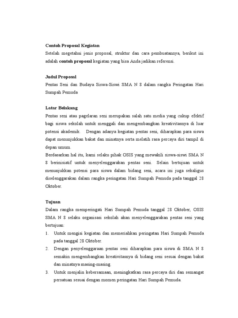 Contoh Proposal Kegiatan Ato | PDF
