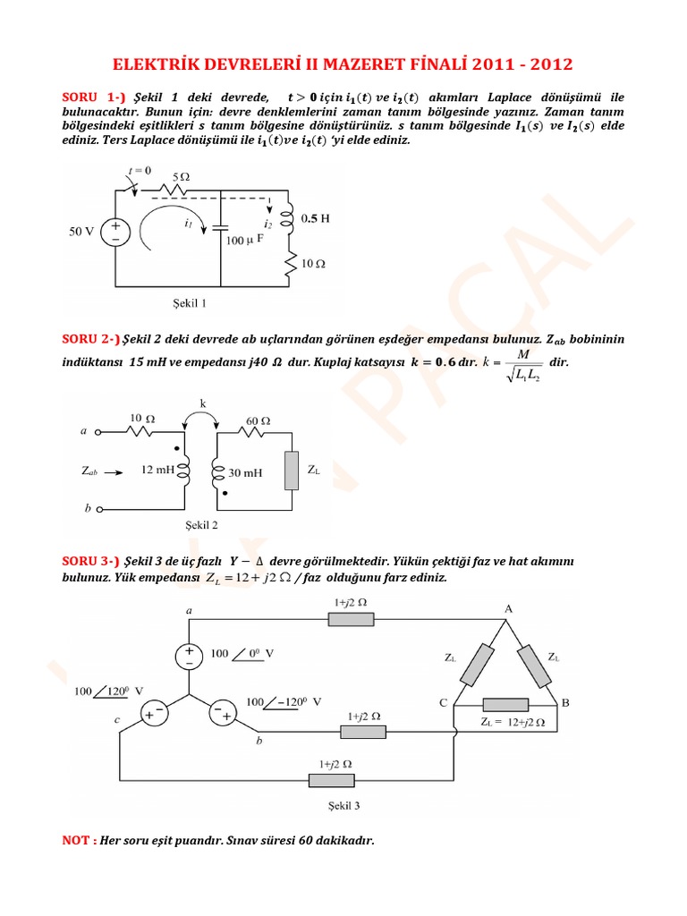 2011-2012 Devre Ii Mazeret Fi̇nal | PDF