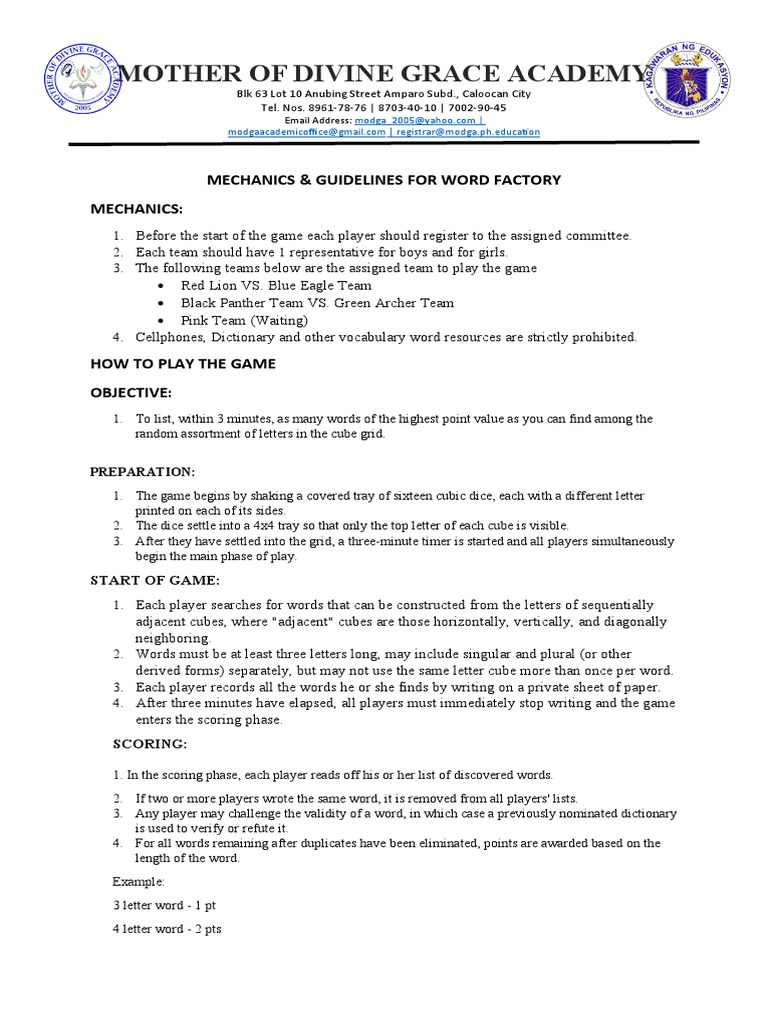 Mechanics Word Factory | PDF | Word | Noun