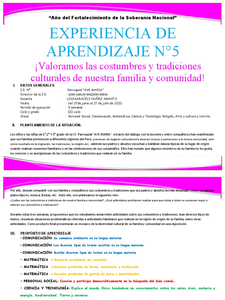 Experiencia de Aprendizaje #5 | PDF | Geometría | Aprendizaje