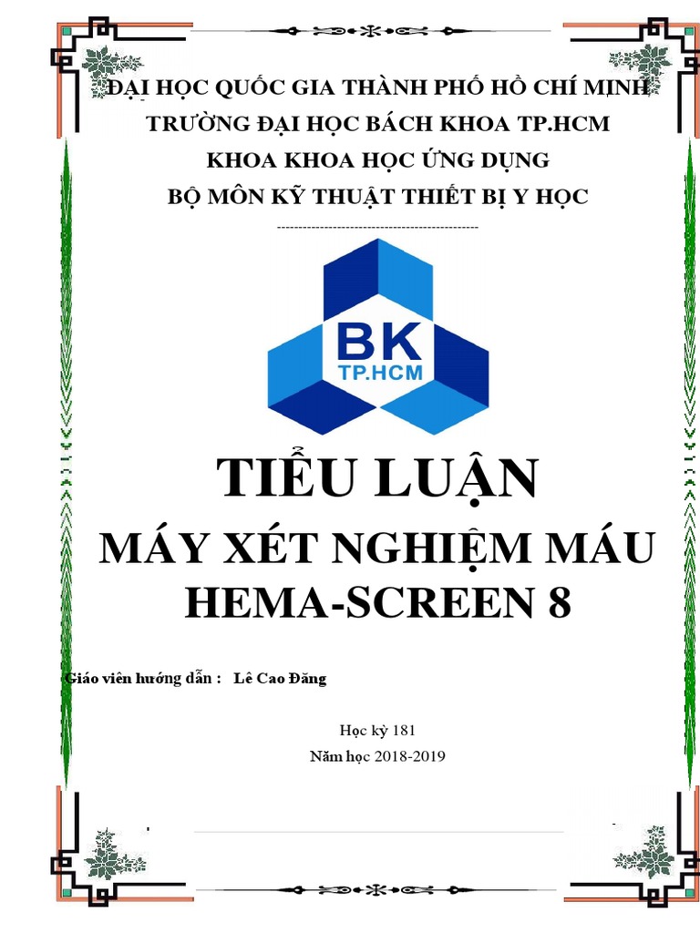 123doc Khao Sat Cac Khoi Chuc Nang Cua May Huyet Hoc Hema Screen 8 Thong So Trong Xet Nghiem | PDF
