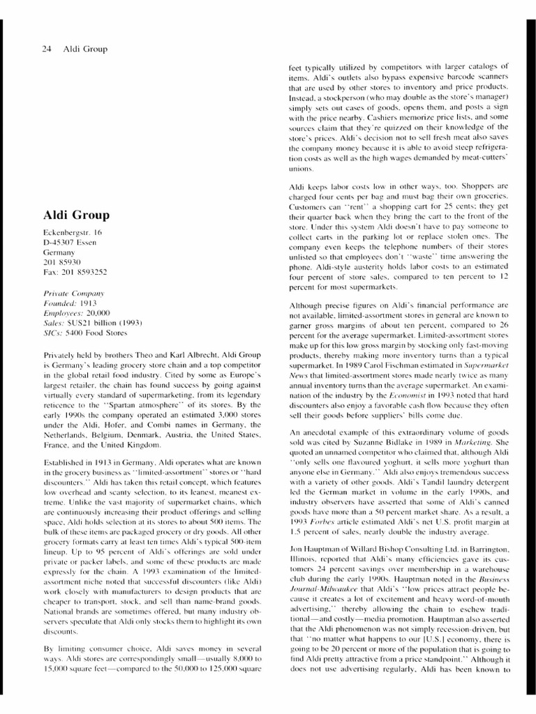 Aldi | PDF | Grocery Store | Supermarket
