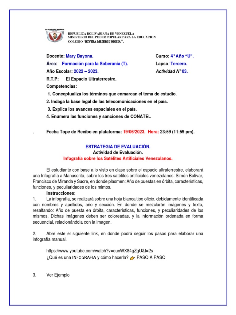 3° ACTIV EVALUACION FSN 4° Año | PDF | Informática