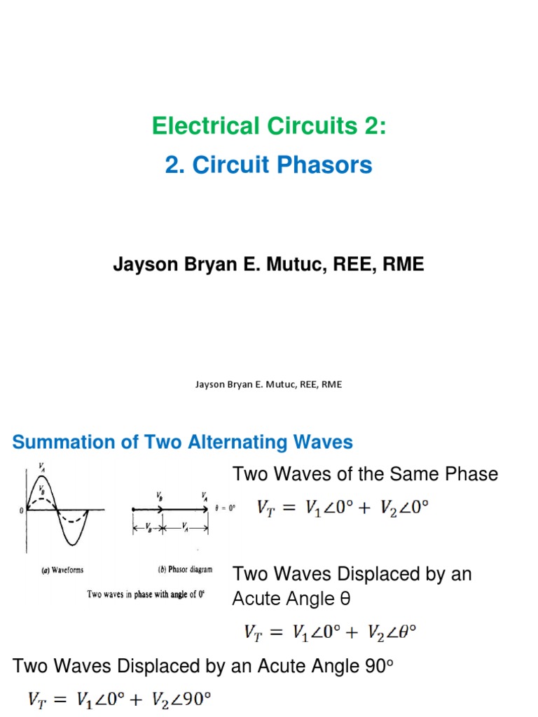 Circuit Phasors | PDF | Inductance | Inductor