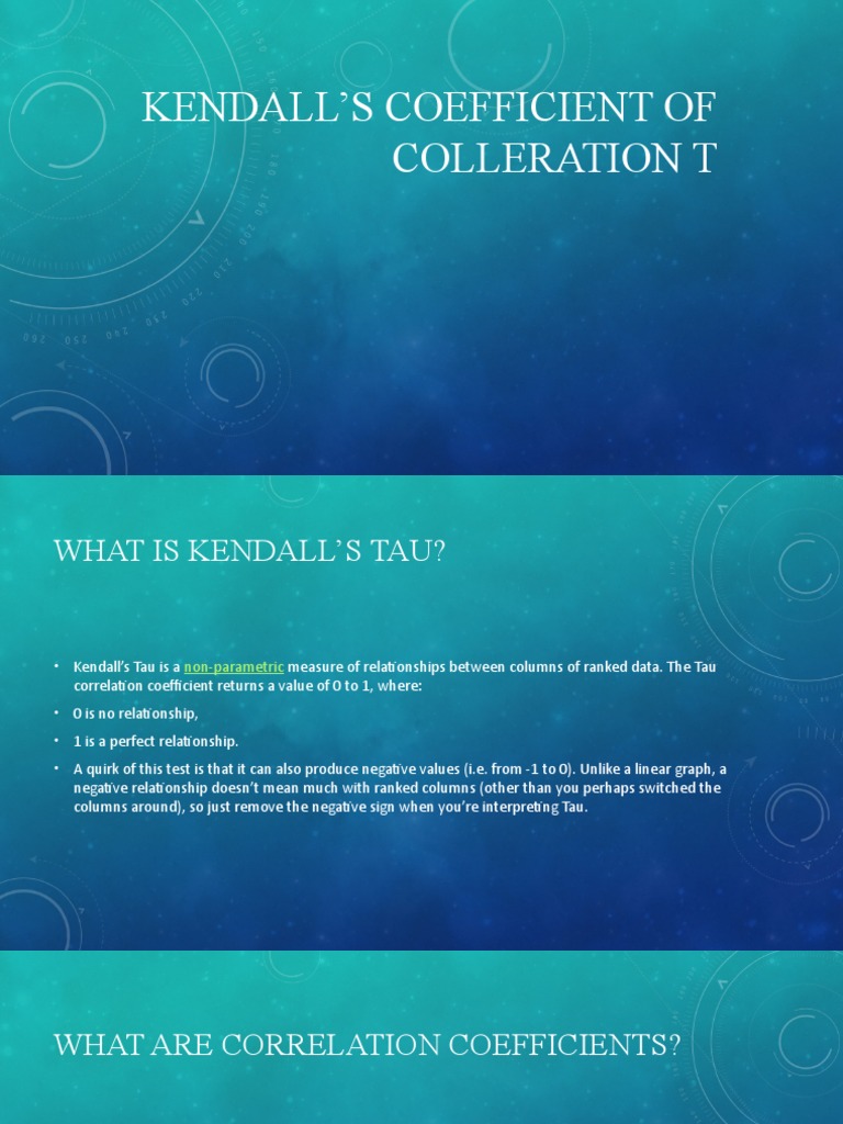 Kendall's Coefficient of Colleration T | PDF | Multivariate Statistics ...