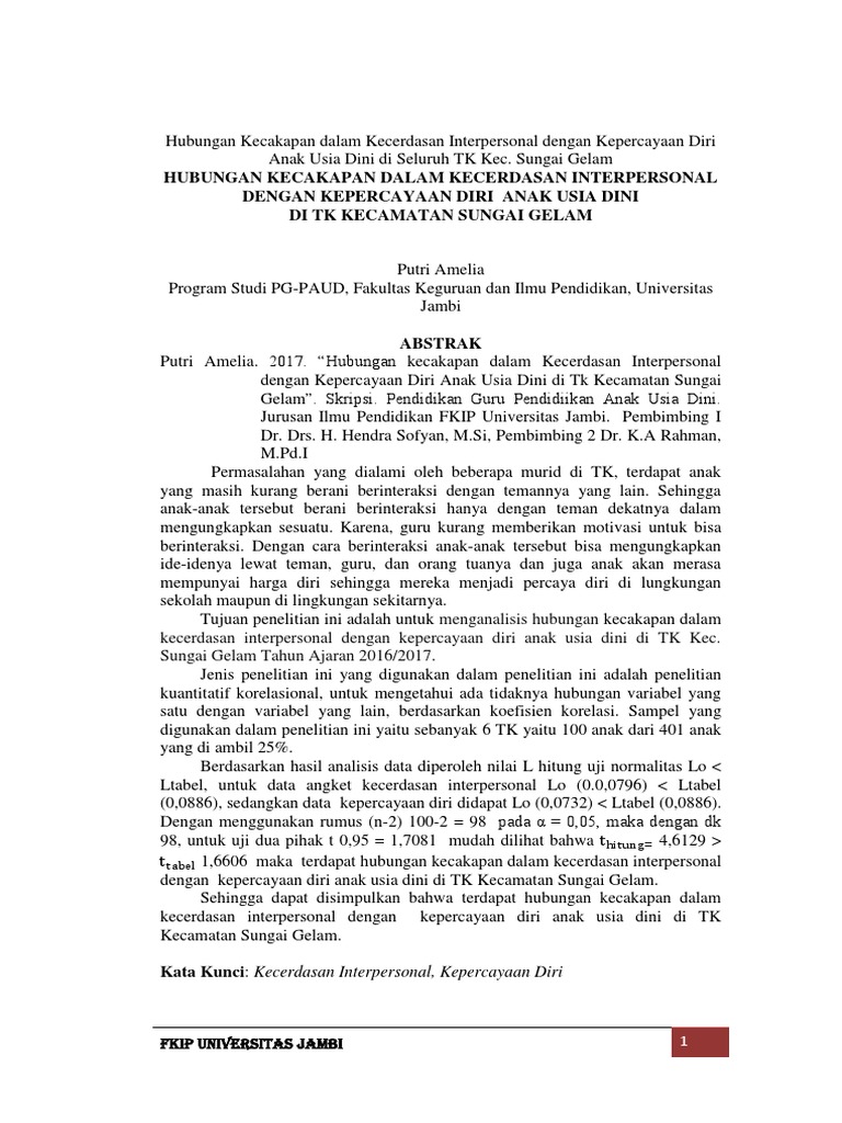 Hubungan Kecakapan Dan Kec. Interpersonal | PDF
