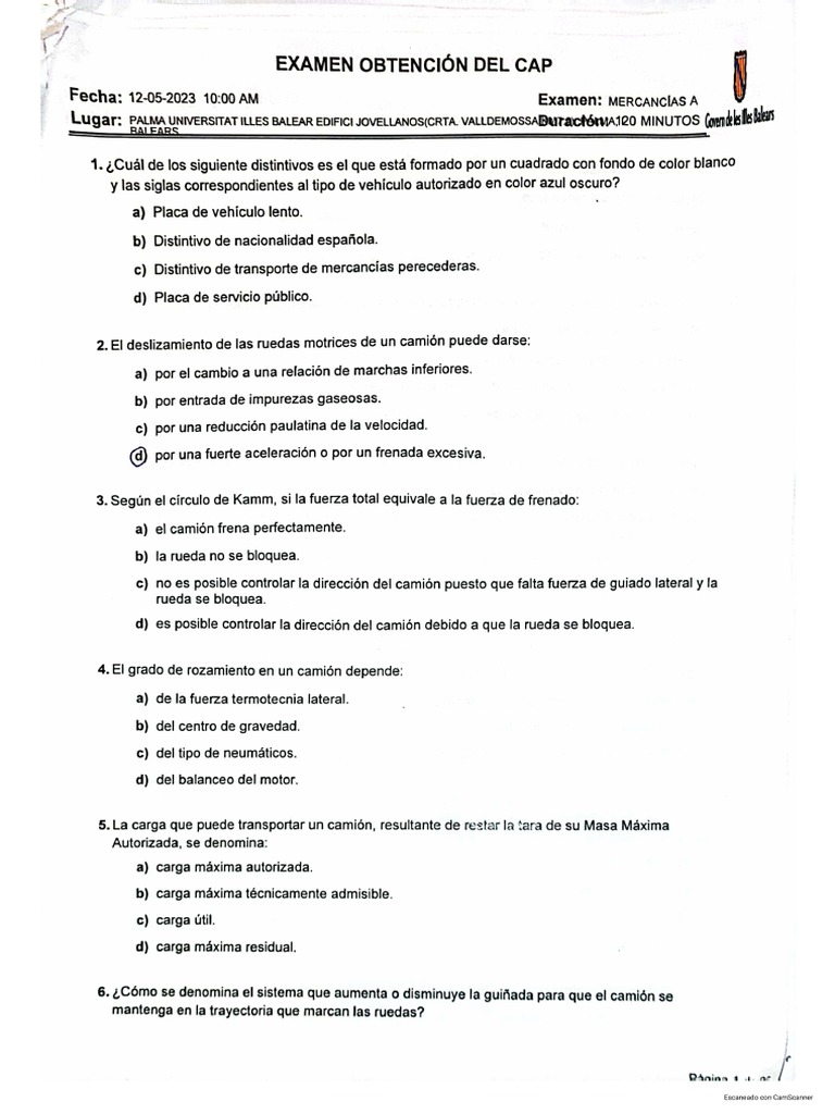 Examen CAP p1 | PDF
