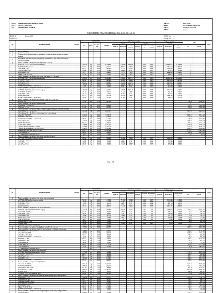 Laporan Proyek Konstruksi Baja | PDF