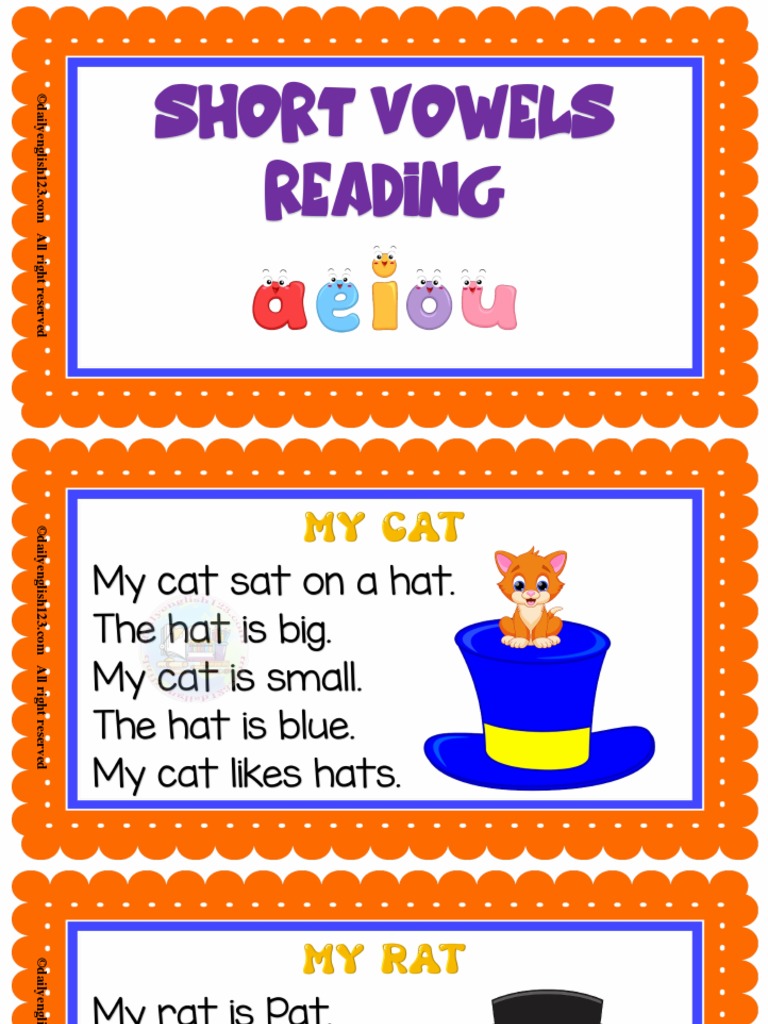 Short Vowels Reading | PDF