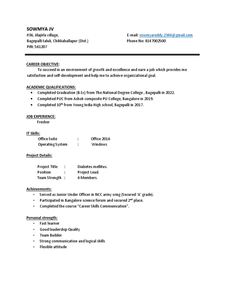 Sowmya - Resume (1) - 3 | PDF