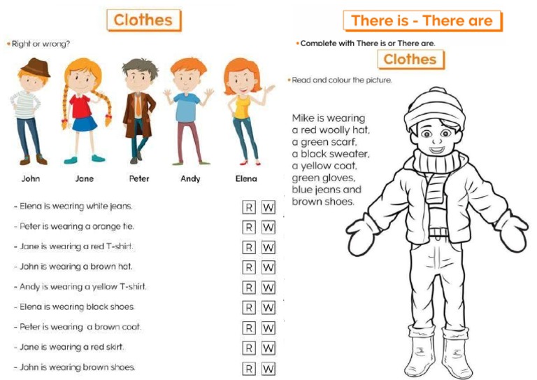 CLOTHES Worksheet | PDF