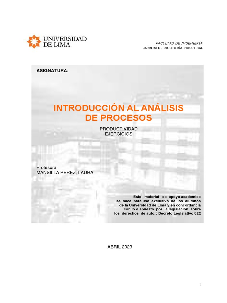 2023-1 T6 Productividad Guía de Ejercicios | PDF | Yogur | Piña