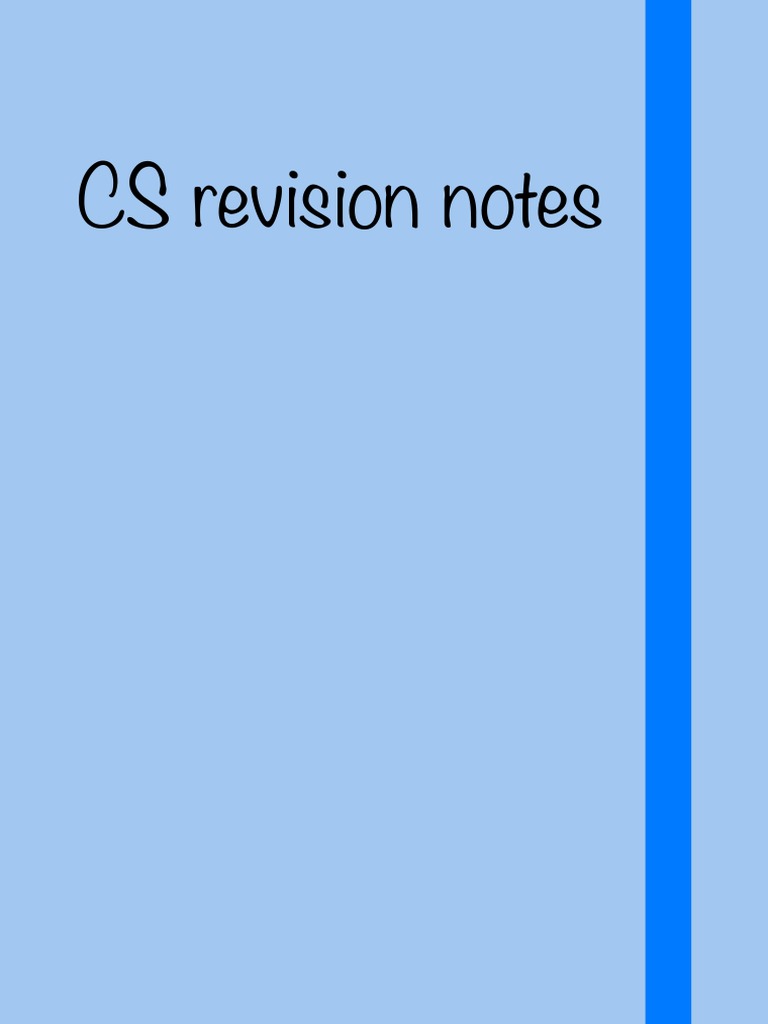 CS Revision Notes | Download Free PDF | Control Flow | Database Index