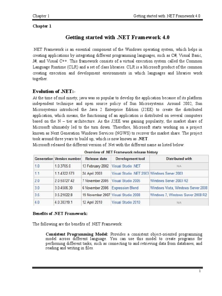 Chapter1-Getting Started With .NET Framework 4.0 | PDF | Language ... Chapter1-Getting Started With .NET Framework 4.0 | PDF | Language ...