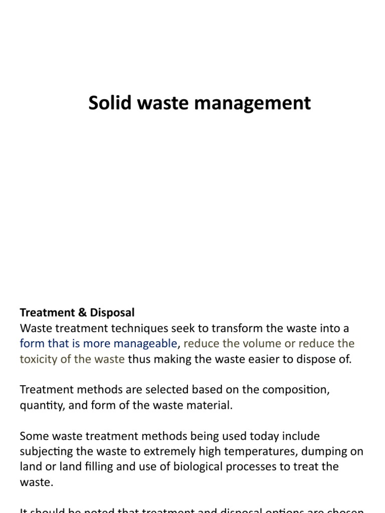 Waste - Solid W Mangemt L-3 | PDF | Landfill | Waste Management