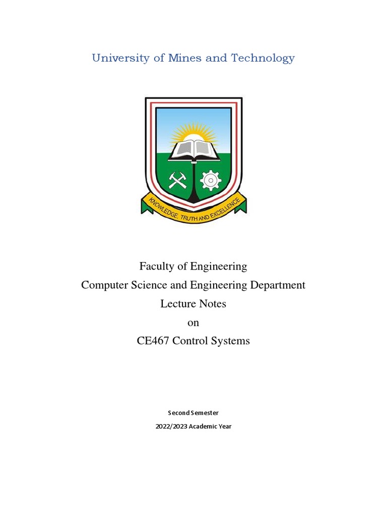 Lecture Notes New Download Free Pdf Control Theory Control System