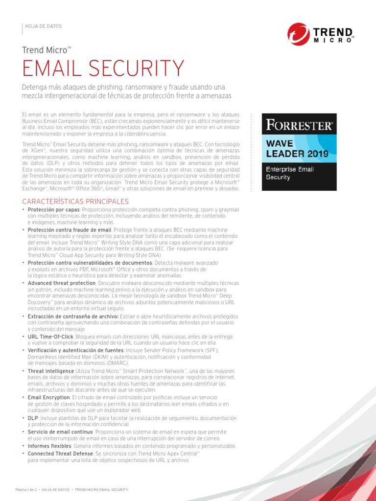 DS01 Trend Micro Email Security 200226ES Web | PDF | Cibercrimen ...