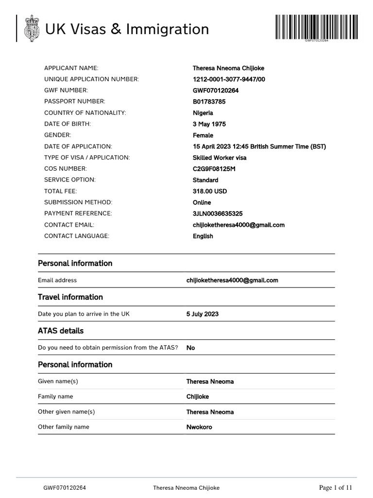 UK Visas & Immigration: Personal Information | PDF | Travel Visa ...