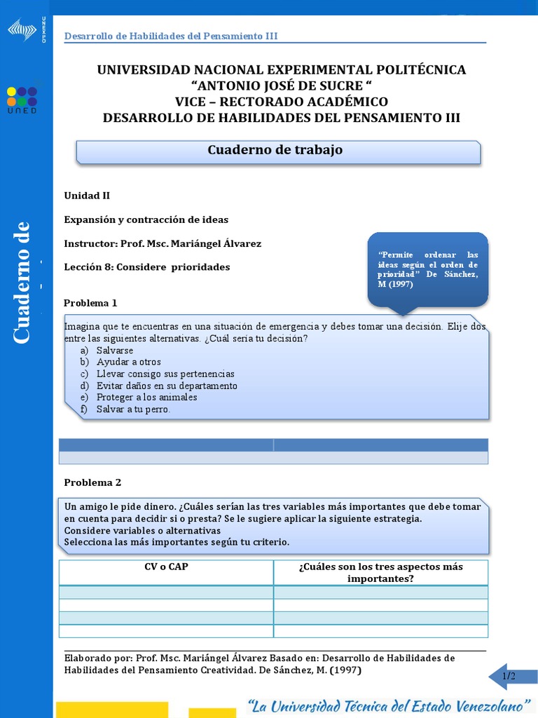 Cuaderno de Trabajo Vol. 3 | PDF | Pensamiento | Creatividad