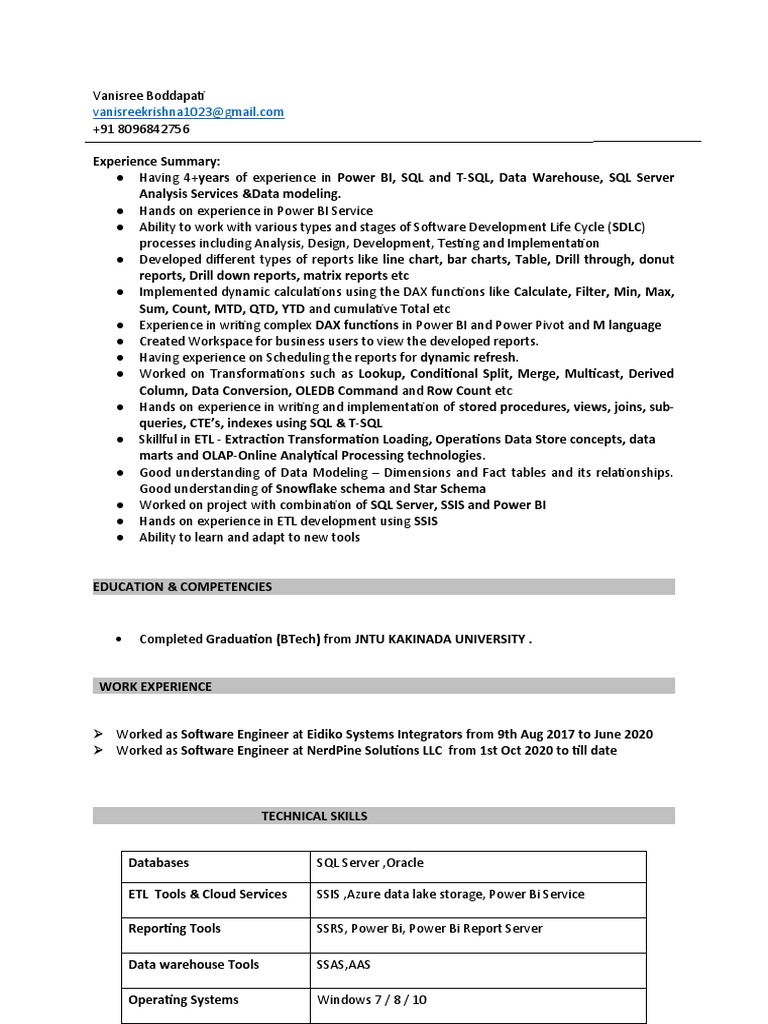 Naukri Vanisree (5y 3m) | PDF | Databases | Microsoft Sql Server