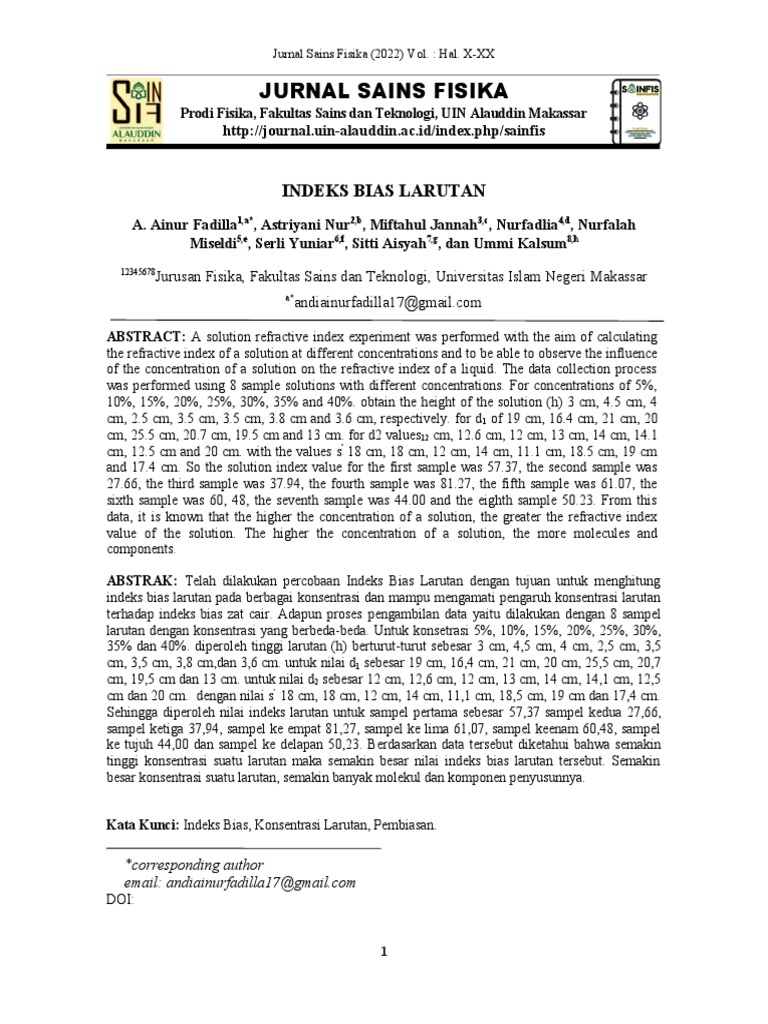 Jurnal Indeks Bias A Ainur Fadilla 60400120028 Pdf Statistics