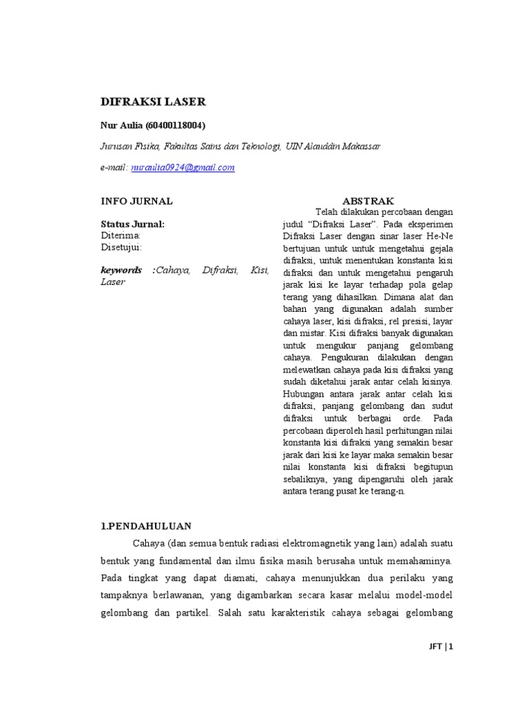 Difraksi Laser | PDF