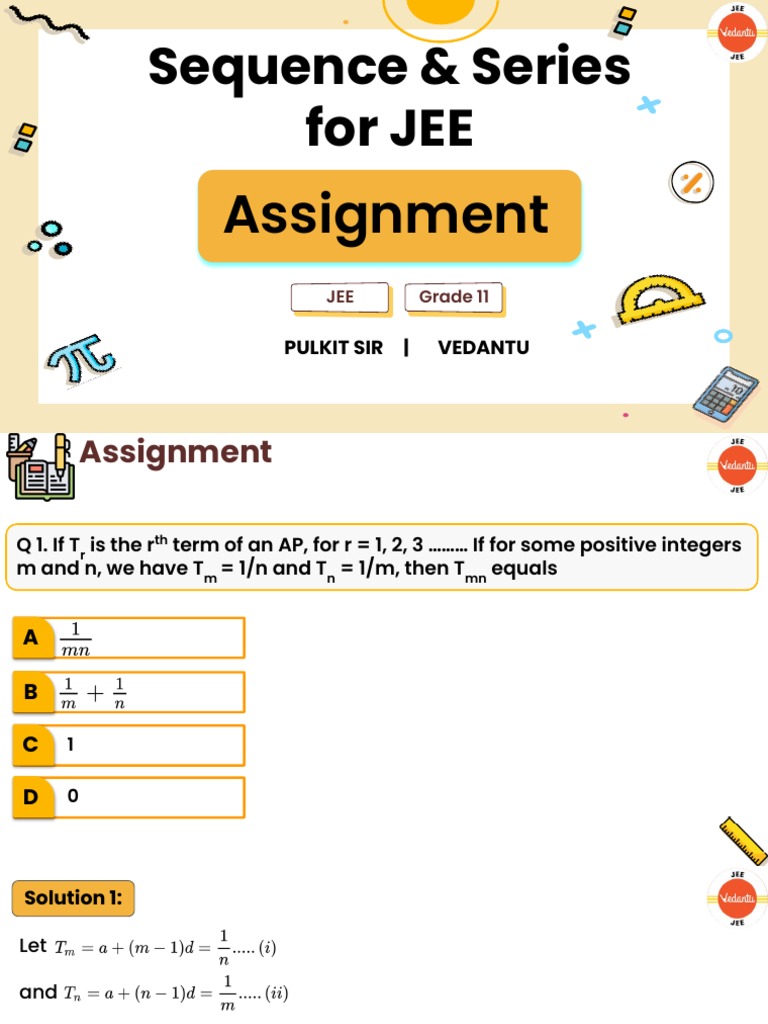 Sequence & Series - Assignment | PDF | Algebra | Numbers Sequence & Series - Assignment | PDF | Algebra | Numbers