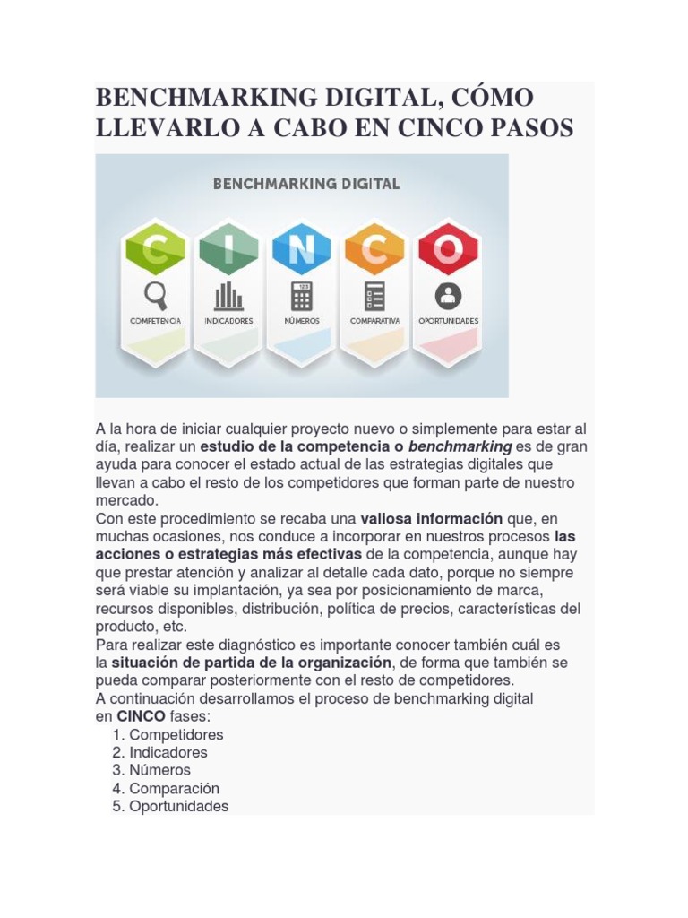 Benchmarking Digital | PDF | Benchmarking | Posicionamiento en buscadores