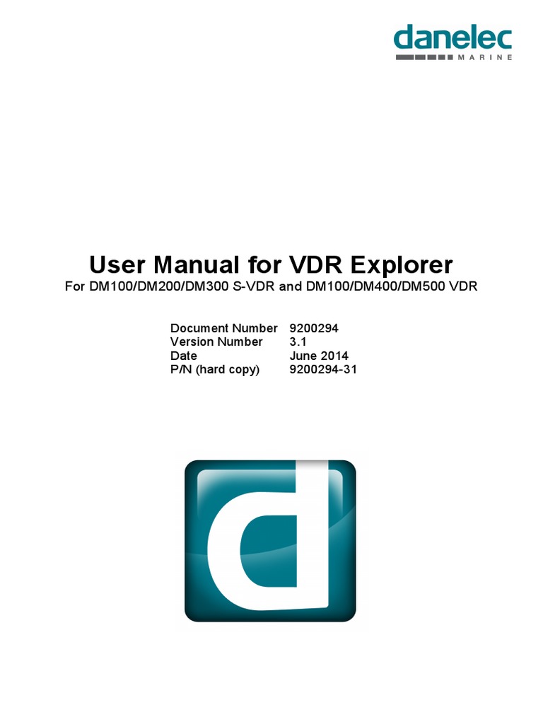 VDR Explorer, User Manual, DBS00294-31 | PDF | Usb | Backup