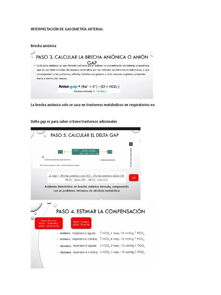 INTERPRETACIÓN DE GASOMETRÍA ARTERIAL | PDF