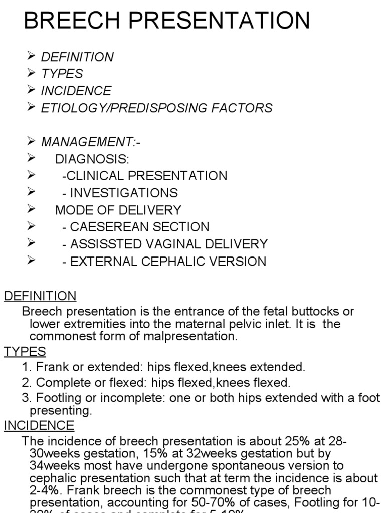 Breech presentation ppt store