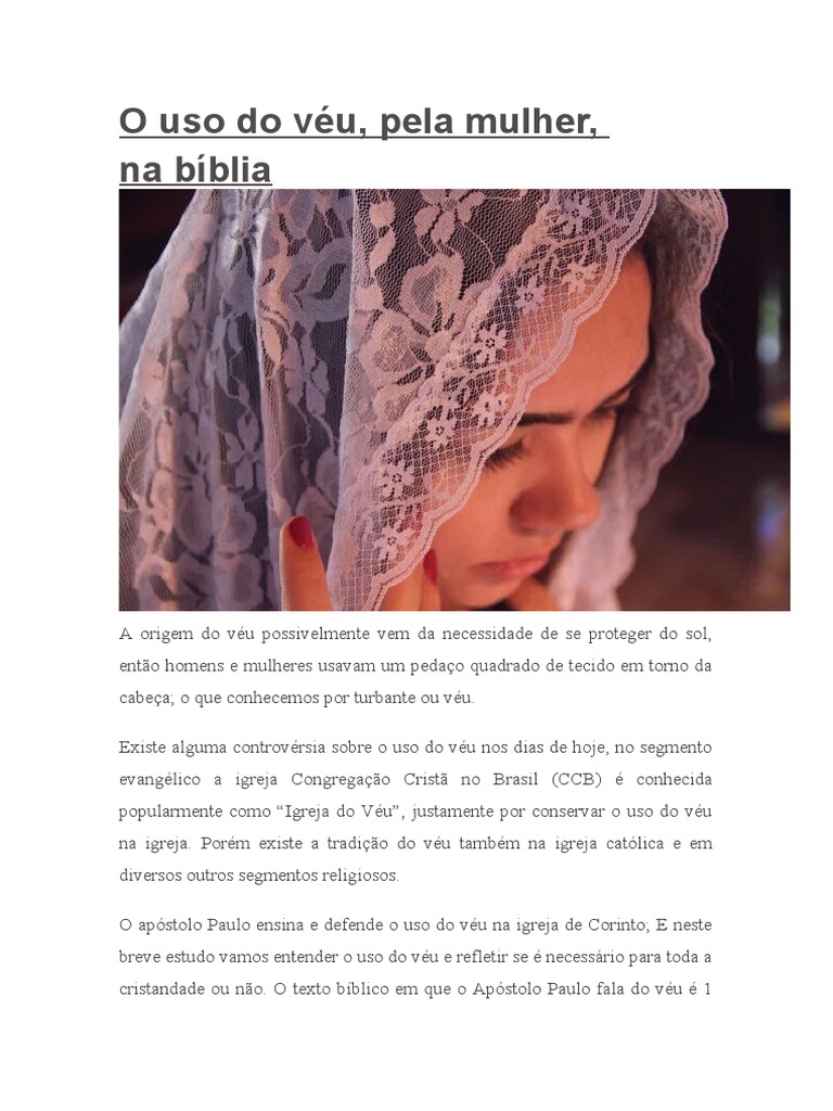 O Uso Do Véu | PDF | Véu | Apóstolo Paulo