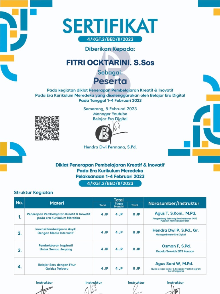 Sertifikat Merdeka Belajar | PDF